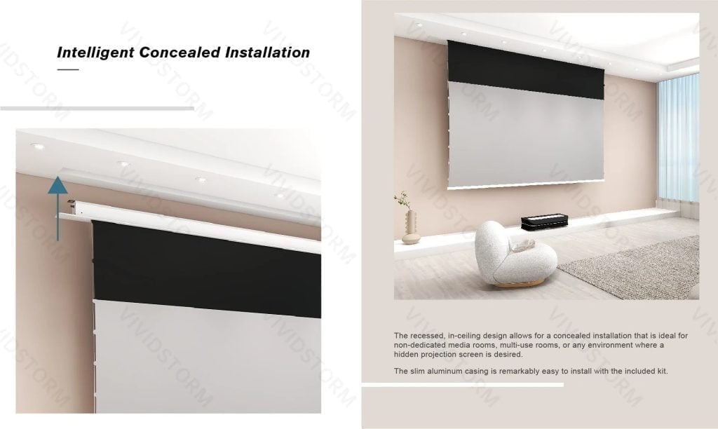 VIVIDSTORM PHANTOM Recessed In-Ceiling Motorized Tension UST ALR ...